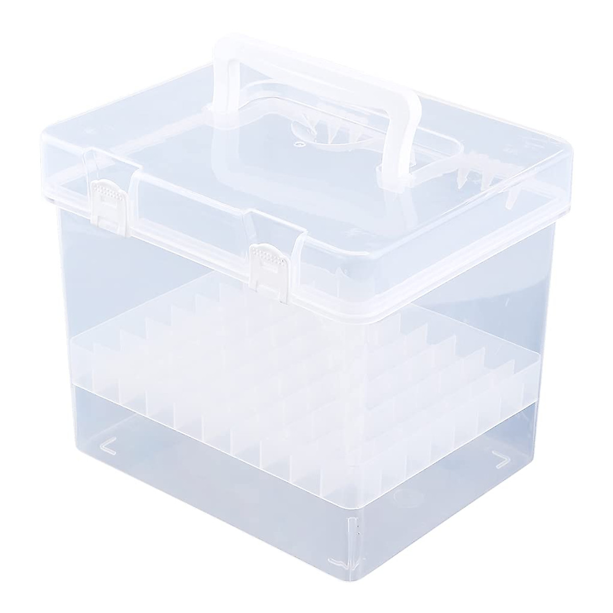 HEYXI 80 Slots Marker Pen Organizer Clear Plastic Carrying for Case Handheld Storage Box Waterproof for Paint Pens s Mar