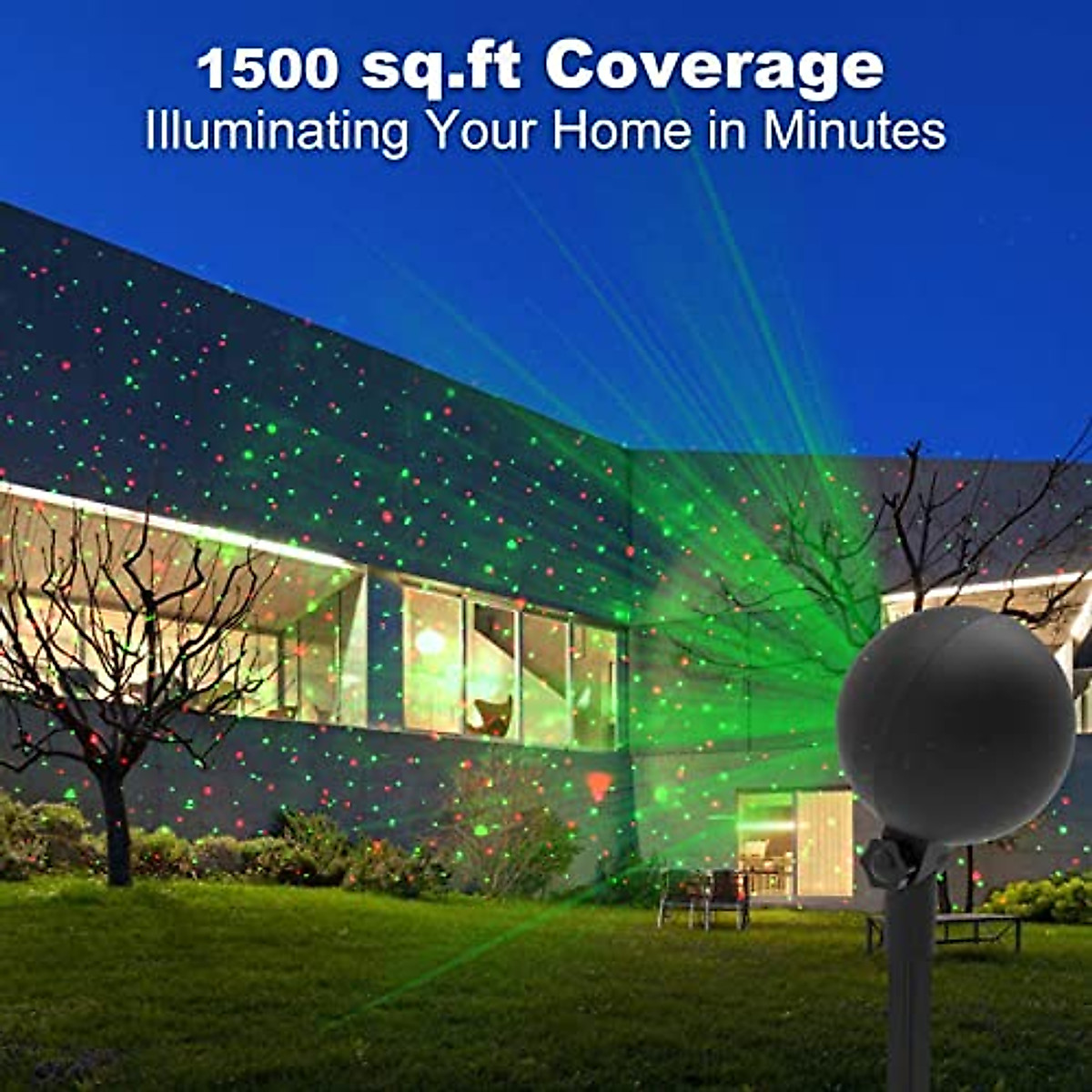 Christmas Lights Projector Laser Light Xmas Spotlight Projectors Waterproof Outdoor Landscape Spotlights for Holiday Halloween Yard Decorations