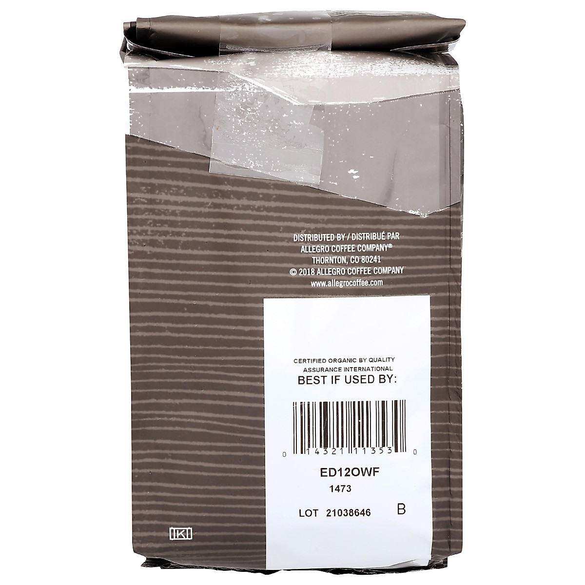 Allegro Coffee Organic Whole Foods Blend Ground Coffee, Light and dark roast, 12 oz (Pack of 1)