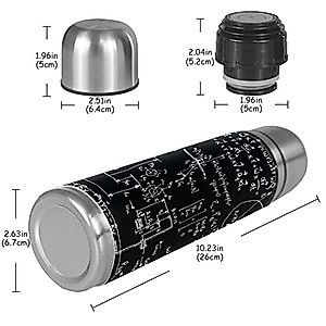 Insulated Water Bottle,Thermos for Hot Drinks,Formula Math Equation,Coffee thermos Stainless Steel Water Bottle
