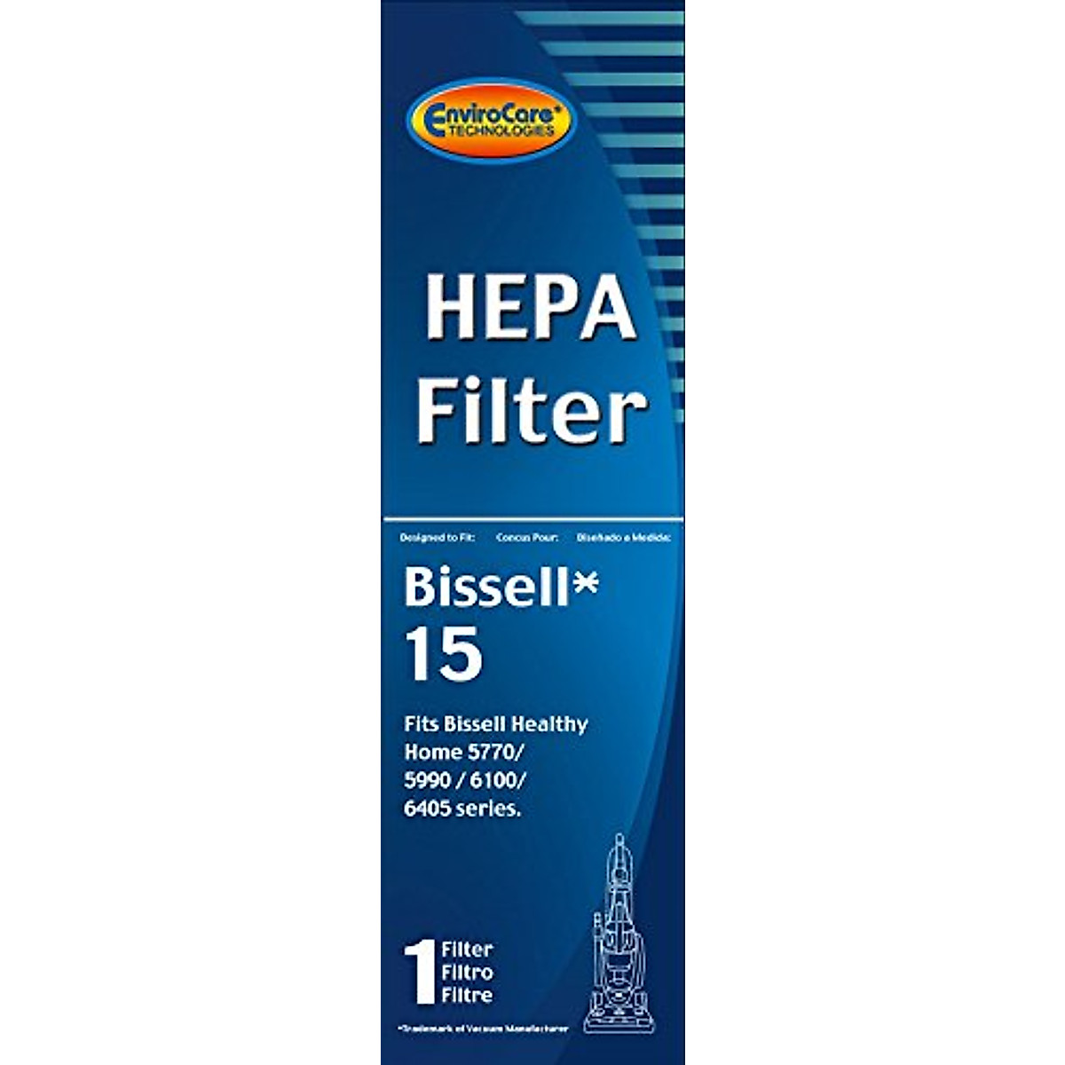 EnviroCare Replacement HEPA Vacuum Cleaner Filter Designed to Fit Bissell Style 15 Healthy Home and Heavy Duty Series vacuums