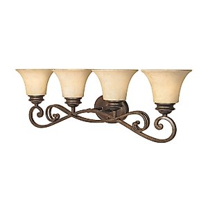 Designers Fountain 81804-FSN Mendocino 4 Bathroom Vanity Light Fixture, Brown