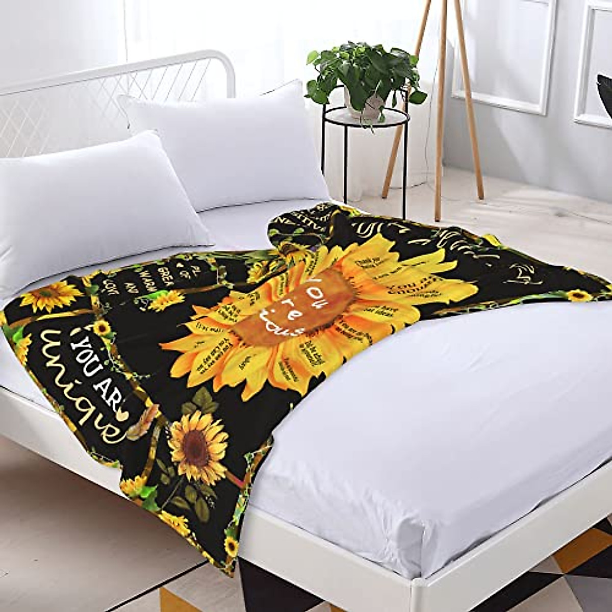 Inspirational Religious Gift, Encouragement Gifts for Women, Christian Gifts, Inspirational Gifts for Women, Religious Gifts for Women,Sunflower Prayers Blanket Get Well Soon Gifts for Women50x60in