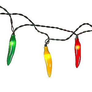 Pallerina Multi-Colored Chili Pepper String Lights, 13.6FT Hot Chili Pepper Lights with 35 Christmas Warm White Chili Pepper Bulbs(2 Spare) UL Listed for Outdoor Indoor Kitchen Garden Patio Decoration
