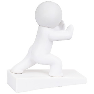 Cute Door Stopper, Buddy Decorative Door Stop, Protects Your Floors (White, 1 Pack)