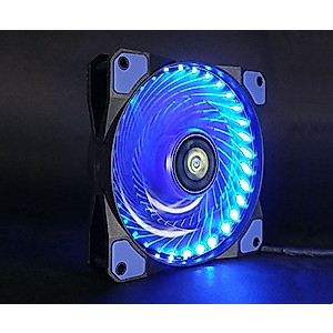 Conisy Silent Series 120mm Case Fan for Computer Case, LED PC Case Fan with 4pin Molex & 3pin Motherboard Connector - Blue (2 Pack)