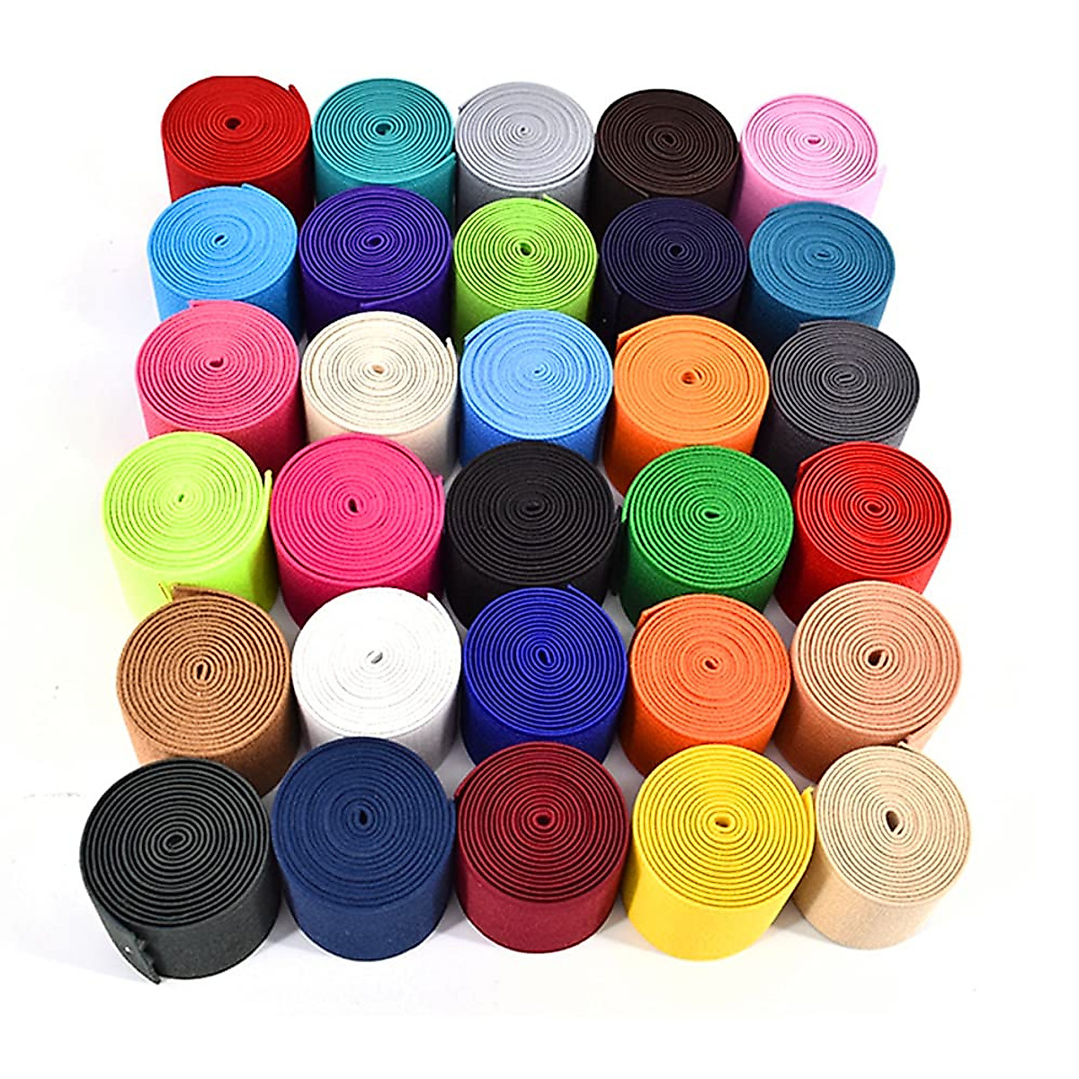 1 Roll Flat Elastic Cord 1.5-Inch Wide by 3-Yard Double-Side Twill Elastic Band(#19 Rose Red)