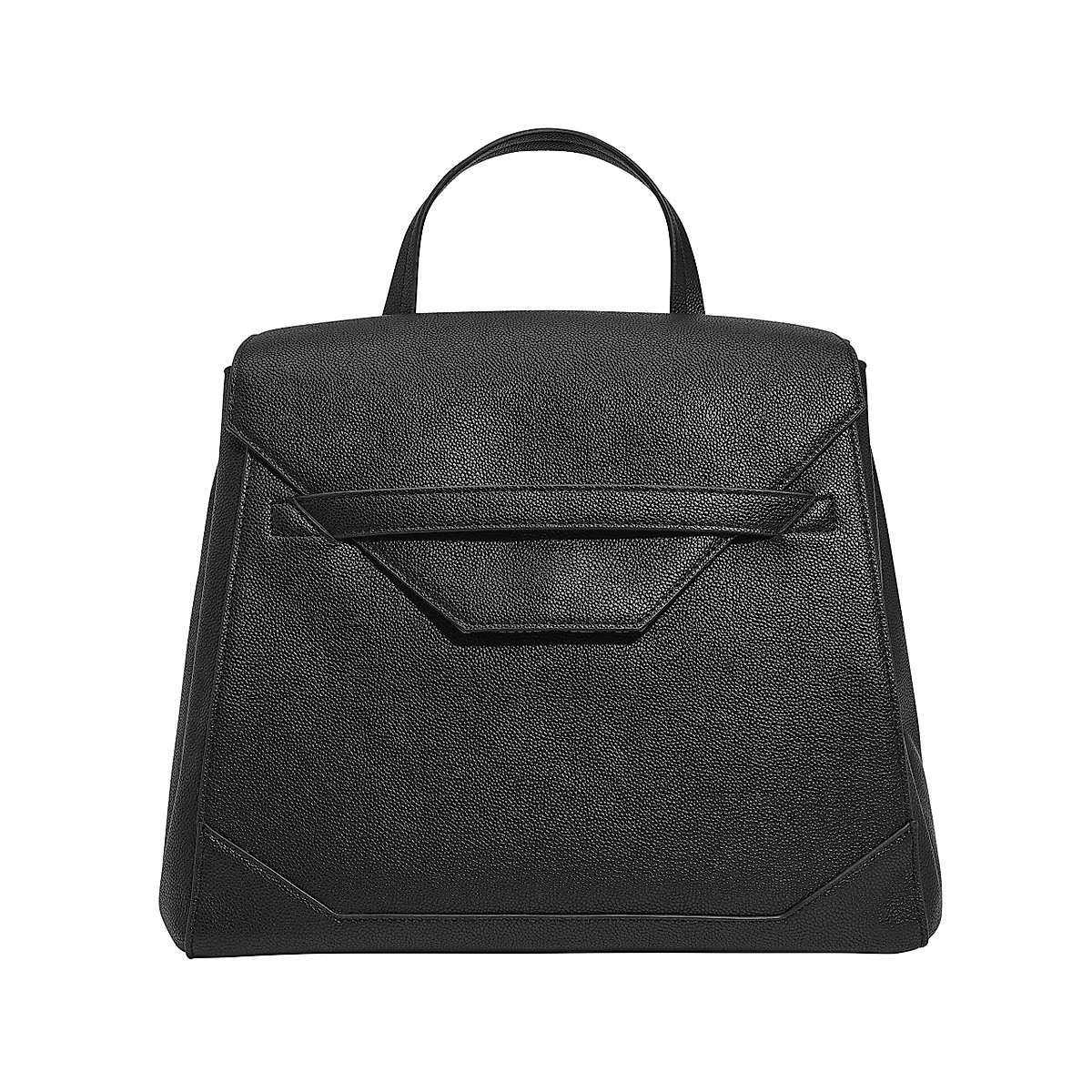 The Honest Company Urban Convertible Tote Backpack | Diaper Bag with Changing Pad | Black Vegan Leather with Silver Hardware | PVC-Free Lining | 8 x 14 x 12