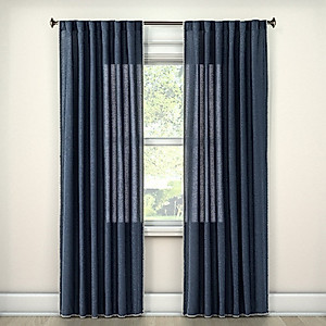 Threshold Stitched Edge Curtain Panel " Navy" 54"x 108"