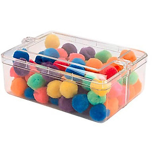 Pioneer Plastics 049C Clear Rectangular Plastic Container, 6.75" W x 4.8125" D x 2.375" H, Pack of 2