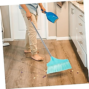 HAWILLOSCH Long Handle Cleaning Broom Floor Cleaning Tool Floor Sweeping Broom Home Broom Room Cleaning Broom Floor Wiper Hair Cleaning Broom Outdoor Broom Flooring Sky-Blue Stainless Steel