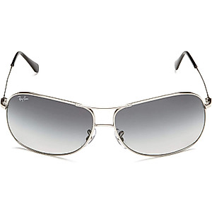 Ray-Ban RB3267 Metal Aviator Sunglasses, Silver/Gray Gradient, 64 mm