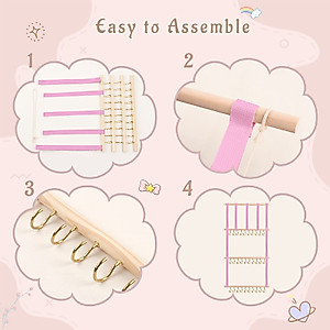 POVETIRE Baby Headbands Holder, Hair Bows Organizer for Baby Girls Hair Accessories Storage Hanging Display Stand for Wall Room Nursery Decor