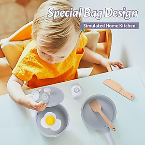 Wooden Kitchen Sets for Kids Montessori Kitchen Play Food Sets for 3 4 5+ Years Old Kitchen Tableware Wodden Set for Toddlers Play Food Sets for Kids Boys Girls Gifts