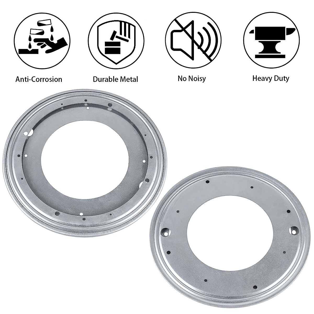HSTECH 12 inch Lazy Susan, 800lbs Rotating Bearing Plate Heavy Duty for Rotating Table, Book Case, Serving Tray, Crafts Stand, Potted Plants, Shoe Rack(360˚ Rotation)