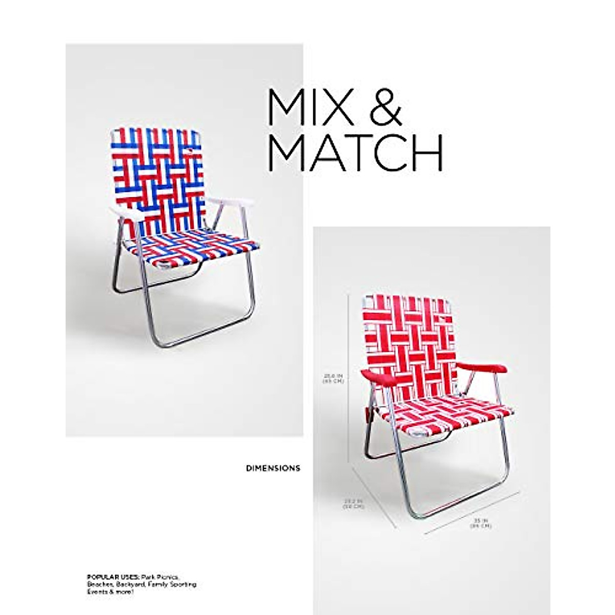 Outdoor Spectator (2-Pack Classic Reinforced Aluminum Webbed Folding Lawn/Camp Chair (Red)