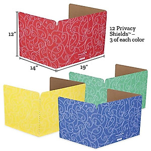 Really Good Stuff Standard Privacy Shields - Set of 12-4 Group Colors - Star & Swirl - Matte