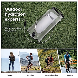 MOUNTAINTOP 40L Hiking Backpack with 3L Hydration Bladder for Women & Men Outdoor Travel Camping Day Pack with Rain Cover, 21.7 x 13 x 7.9 in,Brown