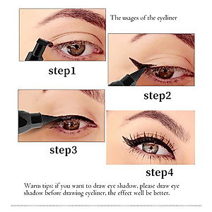 TUKEFEV Eyeliner Stamp 2 Pack Eyeline Black Pencil Eye Liner Impermeable Waterproof Smudge Proof Eyeliner Liquid for Women