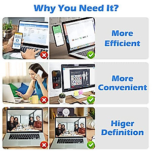 imluckies [Upgrated] Magnetic Laptop Phone Holder, 180° Adjustable Continuity Camera Mount Clip Compatible with Magsafe for iPhone 14 13 12 Series, for iOS 16 & MacBook macOS 13 Ventura, Silver