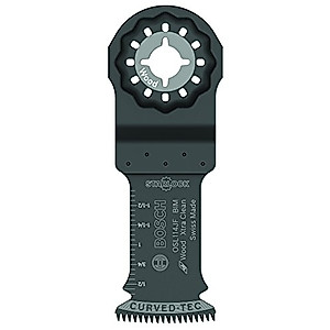 BOSCH OSL114JF 1-Piece 1-1/4 In. Starlock Oscillating Multi Tool Wood Curved-Tec Bi-Metal Xtra-clean Plunge Cut Blade for Applications in Cutting Hardwood