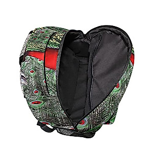 Red Peacock With Beautiful Feathers School Backpack College Bookbag Lightweight Travel Laptop iPad Tablet Shoulder Bag Business Daypack for Girl Boys Women Men M