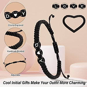 Initial Bracelets for Women Men's Bracelets Gifts for Girlfriend Boyfriend Letter Bracelets I Love You Gifts for Her Him Best Friend Birthday Gift Christmas Jewelry, Metal, no gemstone