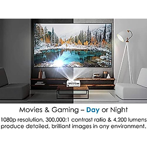 Optoma GT1090HDRx Short Throw Laser Home Theater Projector | 4K HDR Input | Reliable Lamp-Free Operation 30,000 Hours | Bright 4,200 Lumens for Day and Night Viewing
