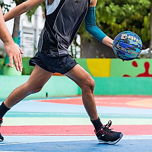 AND1 3-Pc Premium Rubber Basketball Bundle – Includes Official Regulation Size 7 (29.5”) Streetball (Deflated), Ball Pump and Squeeze Water Bottle Made for Indoor and Outdoor Basketball Games,Orange