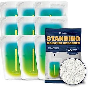 Dry & Dry [9 Packs Standing Moisture Absorbers to Control Excess Moisture for Basement, Closets, Bathrooms, Laundry Rooms - Moisture Absorbers Moisture Absorber