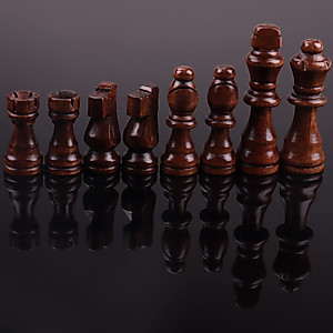 ziphia Wooden Chess Pieces Only, 32 Pieses Standard Tournamen Staunton Wood Chessmen - 3.05 Inch King / Storage Bag / Gift Package Replacement of Missing Piece