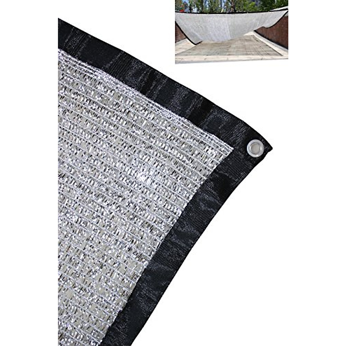 Jesasy 70% 10 ft x 14 ft Aluminet Shade Cloth Panels with Grommets