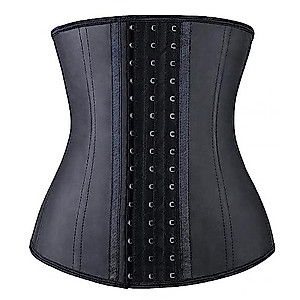 YIANNA Waist Trainer for Women Tummy Control Latex Underbust Waist Cincher Corset Sport Girdle Hourglass Body Shaper,(Black, S)