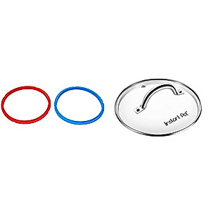 Instant Pot Tempered Glass lid – 9 in. (23 cm) - 6 Quart & Instant Pot Sealing Rings – 2-Pack, 6 Quart