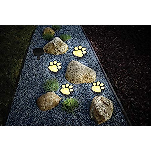 PAW PRINT GARDEN LIGHTING Solar LED Decorative Set of 4