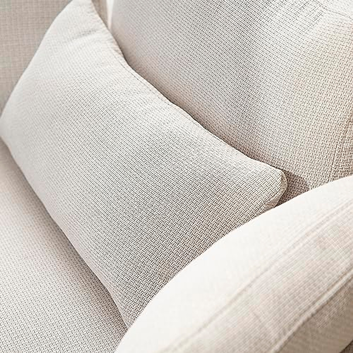 Oversized Accent Barrel Chair with Removable Headrest,Storage Ottoman and 4 Pillows, 51.2" Linen Upholstery Barrel & Armchair Leisure Club Cozy Round Sofachair for Home Apartment Hotel Living Room