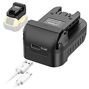 Battery Adapter for Dewalt to for Miwaulkee Battery, Battery Converters with USB/Type-C Charger Port, Convert for DeWalt 18V/20V Max Battery to for Milwaukee 18V Battery Cordless Power Tools Usage