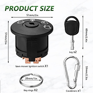 Ignition Switch 4 Position for Craftsman, Husqvarna, AYP, Sears, Poulan Pro Riding Lawn Mower Tractor 193350 532193350