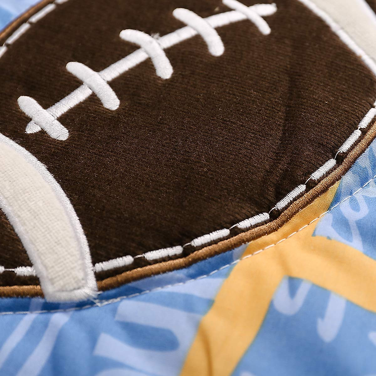 2 PCs Brown Sports Themed Nursery Crib Bedding Set Quilt Fitted Sheet American Ruby Baseball Sports Baby Boy Cot Bedding Set
