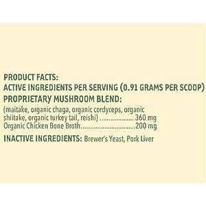 iHeartCats Bone Broth for Cats - Bone Broth & Mushroom Gold Powder Supplement for Immune System Support, Improved Mobility & Flexibility and Natural Detox - Turkey Tail Mushroom for Cats