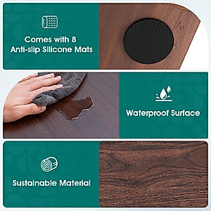 Washer Dryer Countertop, 27.5" Depth x 54" Width, Washer Dryer Wood Top for Laundry Room Organization, Particle Board Countertop with Edge Rails (Oak)