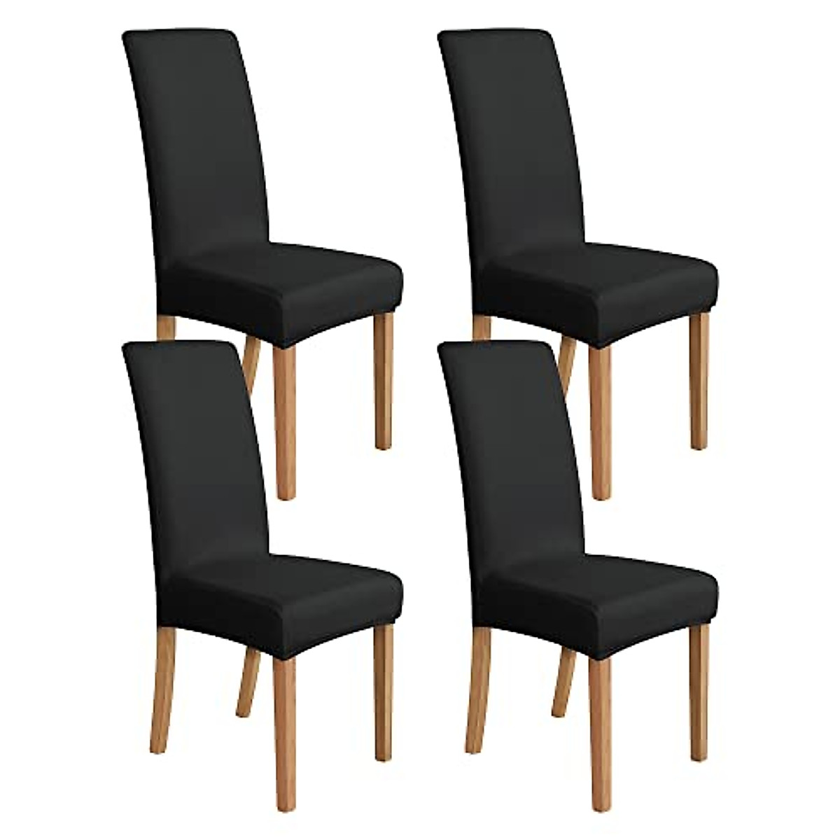 Amazon Basics Stretch Dining Chair Slipcover, Set of 4, Black