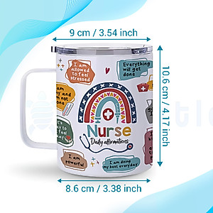 Hyturtle Nurse Daily Affirmation Gifts For Nurses Women Coffee Tumbler Cup Mug Stainless Steel 12oz, Nursing School Gifts, Nurses Week Gifts, Nurse Graduation Gift On Birthday Christmas, Nurse Day