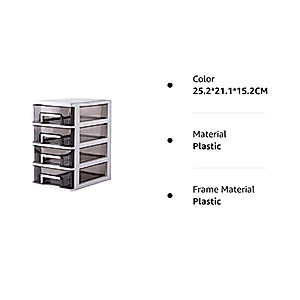 4 Drawer Plastic Storage - Plastic Storage Bins with Drawers, Desktop Storage Drawers Clear Drawers Storage Box for Home (25.2 * 21.1 * 15.2CM)