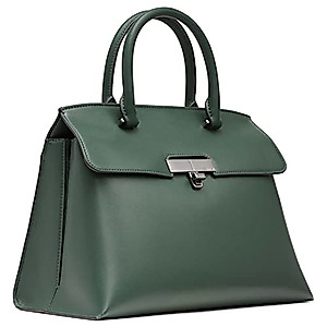 Calvin Klein Becky Turn Lock Satchel, Deep Forest,One Size