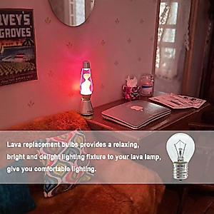 Lava Lamp Bulb, 6 Pack 25 Watt Lava Lamp Light Bulb, S11 E17 Base 120 Volt Lava Lamp Replacement Bulb for 14.5 Inch Glitter and Lava Lamps - Dimmable - Warm White