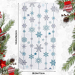 Funtery 3 Pcs Snowflake Snow Hand Bath Towel Absorbent Soft Hanging Towels Snowflake Hand Towels Winter Christmas Bathroom Towel for Bathroom Kitchen Dish Holiday Decor, 14 x 28 Inches