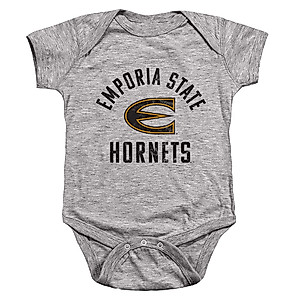 Emporia State University Official Hornets Logo Unisex Infant Snap Suit for Baby,Athletic Heather, 12 Months
