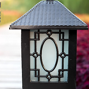 Post Lights Outdoor Waterproof Landscape Pillar Light, Home Garden Pathway Lawn Post Lamp Fence Door Bollard Stigma Lantern Classic Vintage Courtyard Street Patio Yard Driveway Pedestal Streetlight