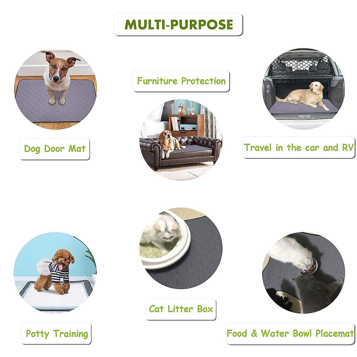 Wontee Guinea Pig Cage Liners Guinea Pig Bedding Washable Guinea Pig Pee Pads Waterproof Reusable for Guinea Pigs Ferrets Hamsters Rabbits (L: 35" x 28")